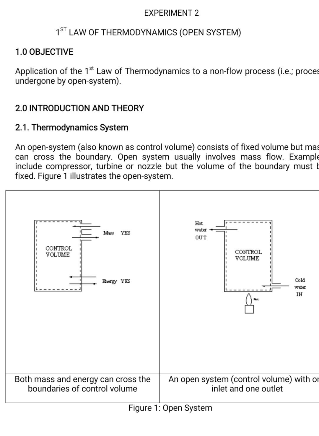 Solved Experiment 2 1st Law Of Thermodynamics Open System