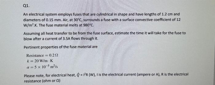 Solved An electrical system employs fuses that are | Chegg.com