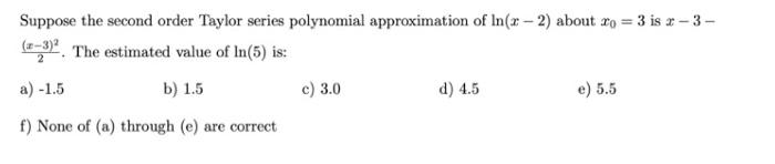 Solved 16 16 161 The third order Taylor series polynomial | Chegg.com