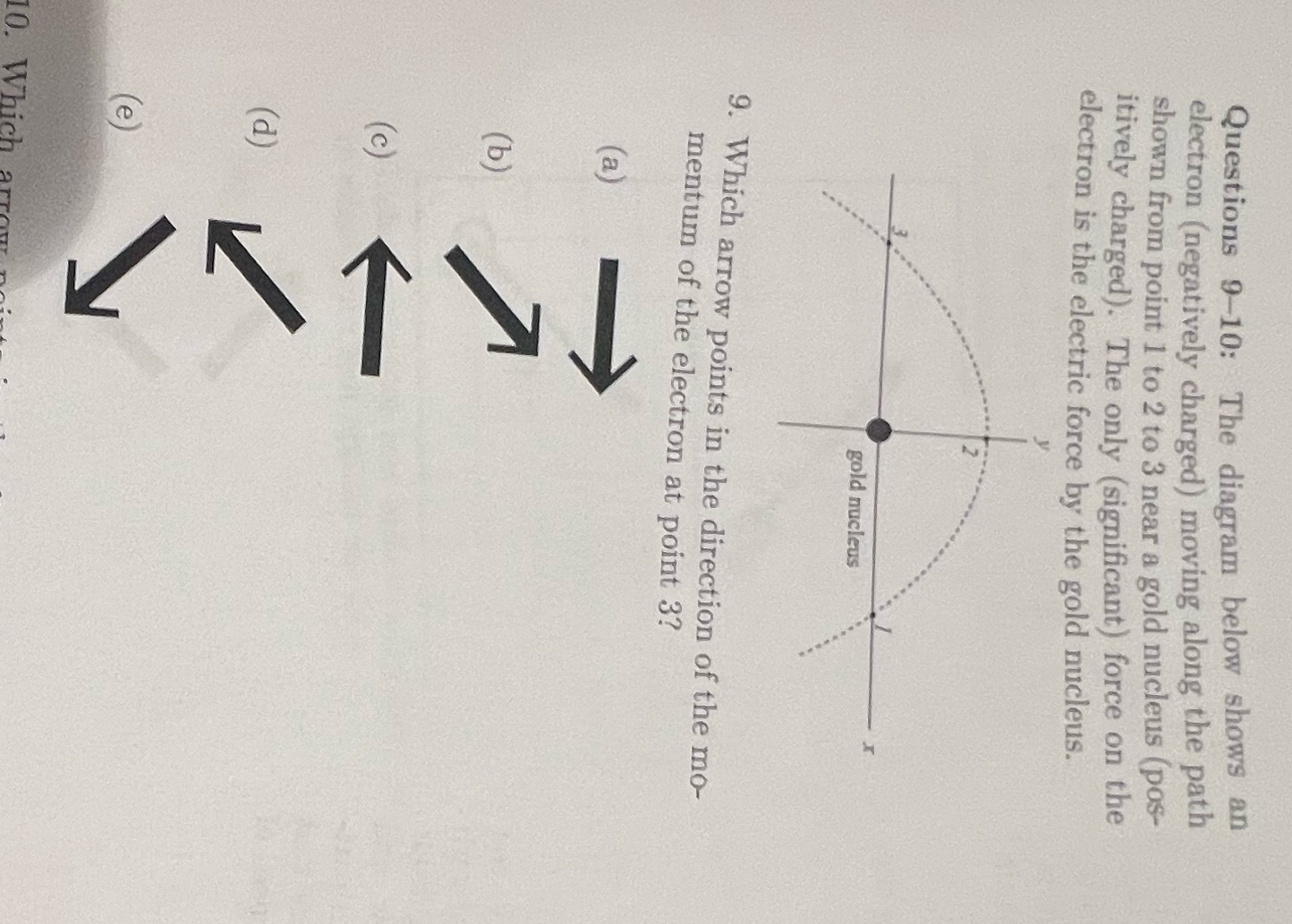 Solved Questions 9-10: The diagram below shows an electron | Chegg.com