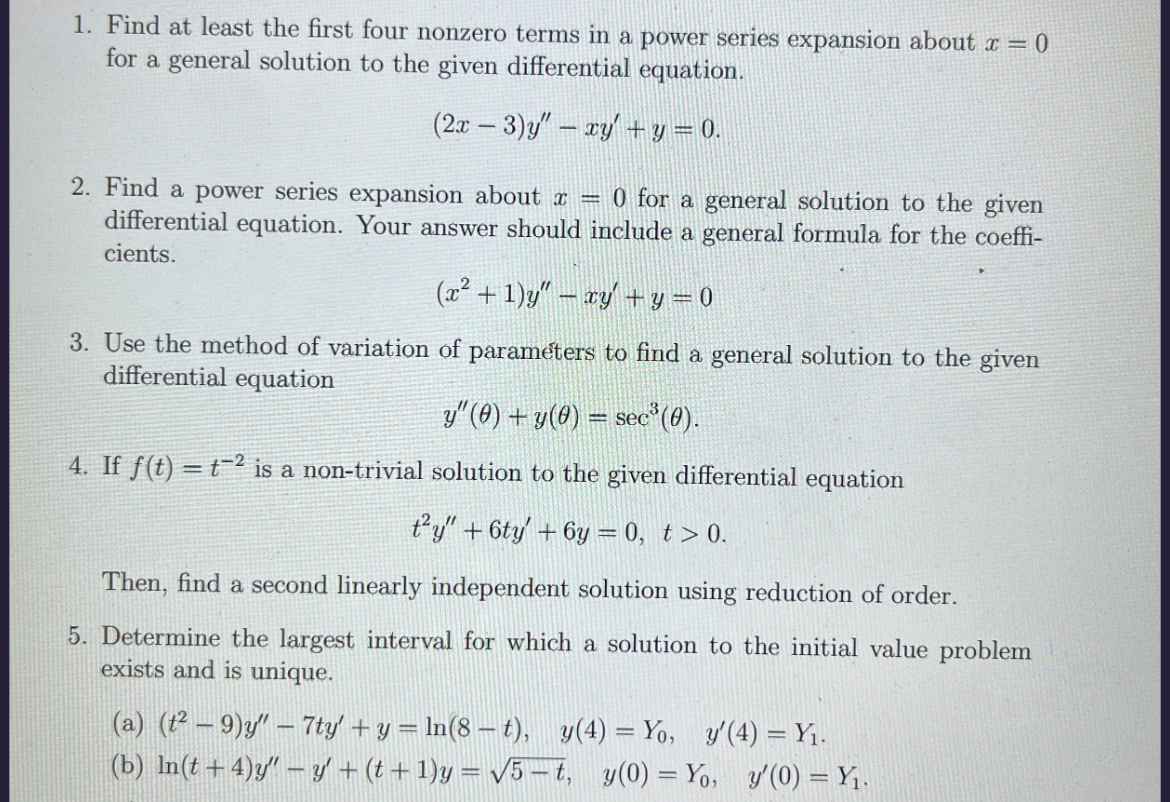Solved Find at least the first four nonzero terms in a power | Chegg.com