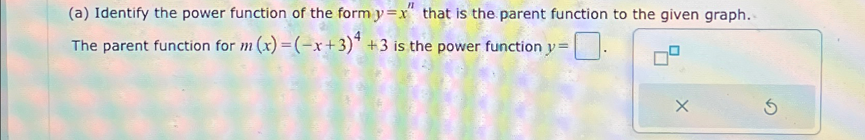 Solved (a) ﻿Identify the power function of the form y=xn | Chegg.com
