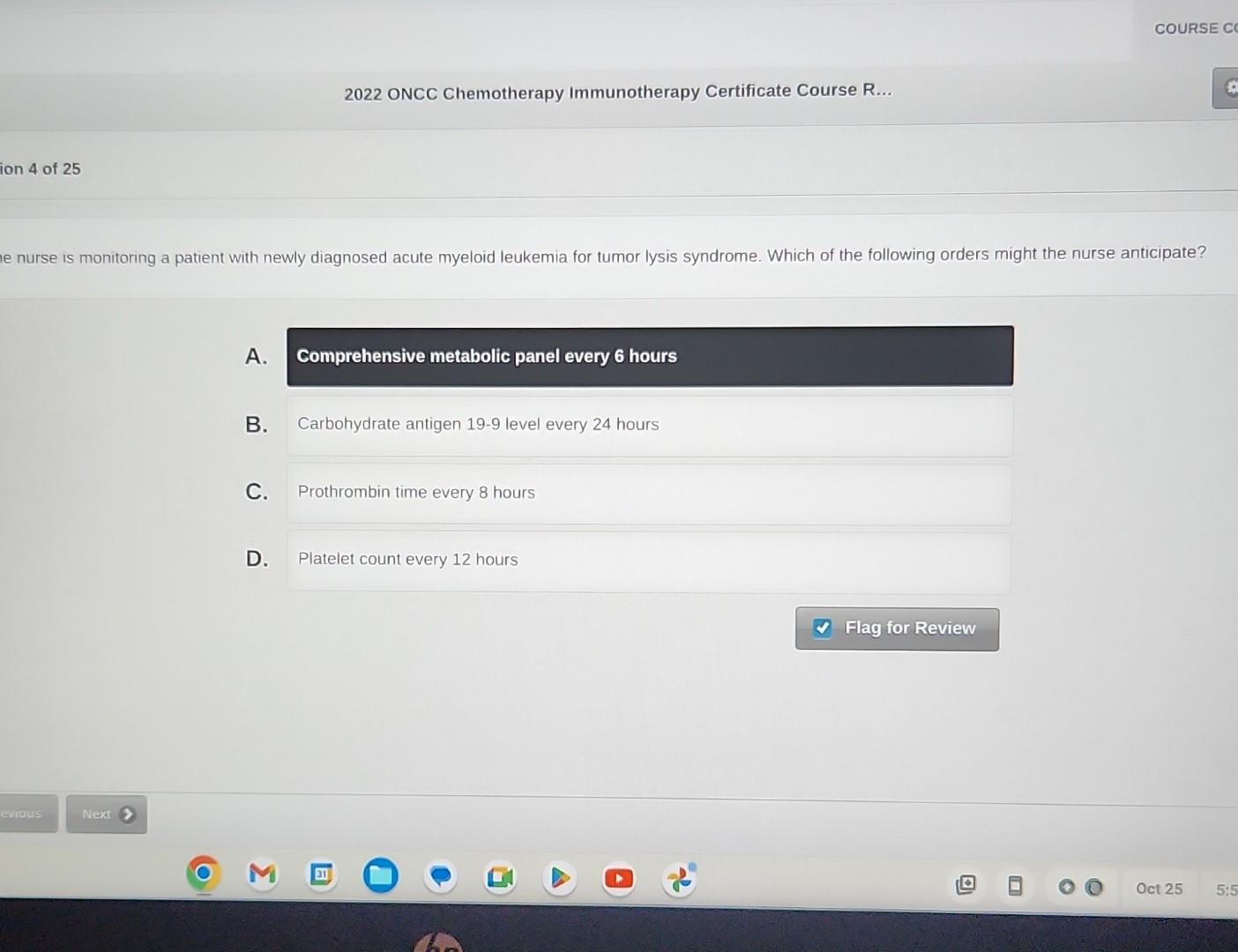 Solved 2022 ONCC Chemotherapy Immunotherapy Certificate Chegg
