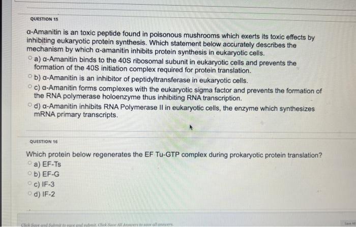 Solved a-Amanitin is an toxic peptide found in poisonous | Chegg.com