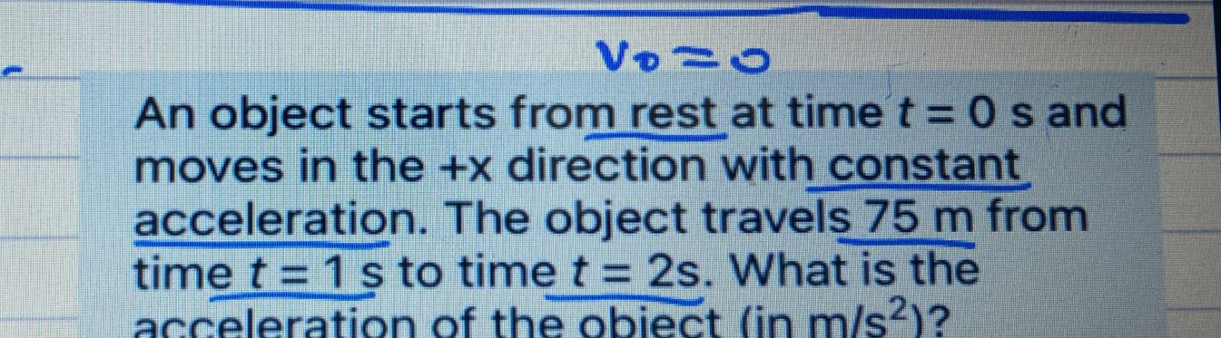 Solved V 0 0 Nan Object Starts From Rest At Time T 0s And