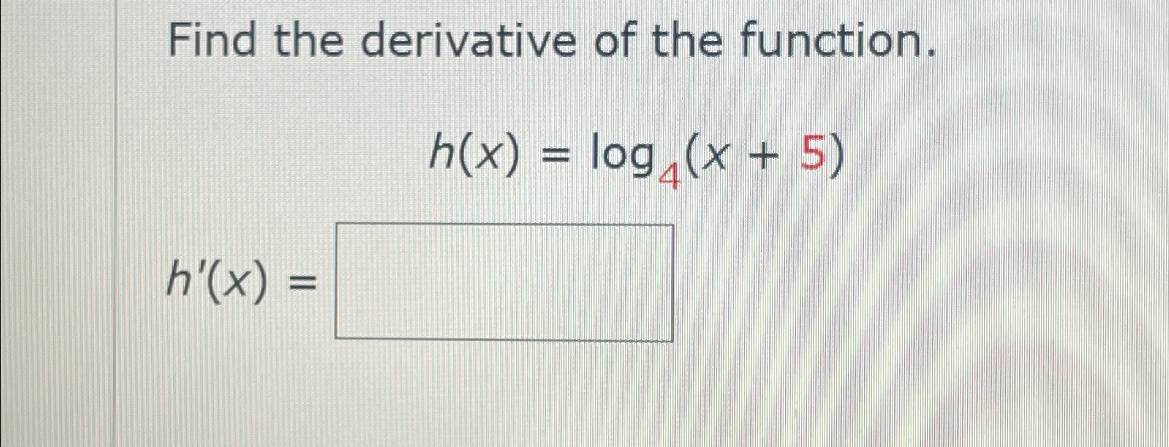 Solved Find the derivative of the | Chegg.com