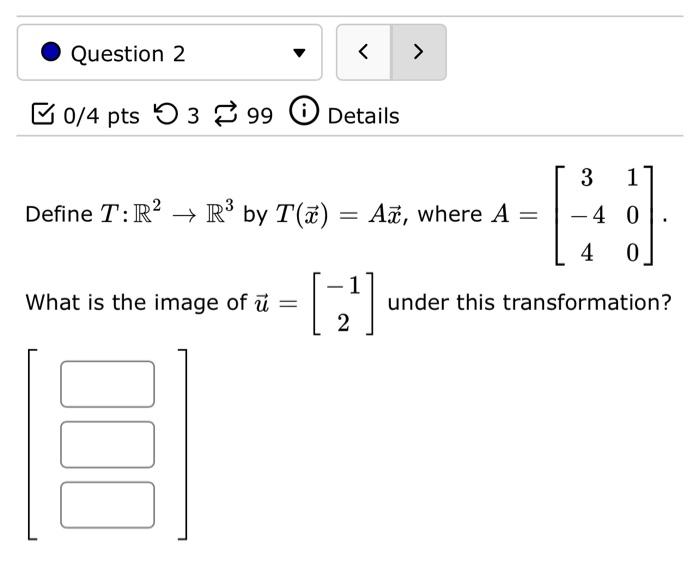 Solved Define T:R3→R3 by | Chegg.com