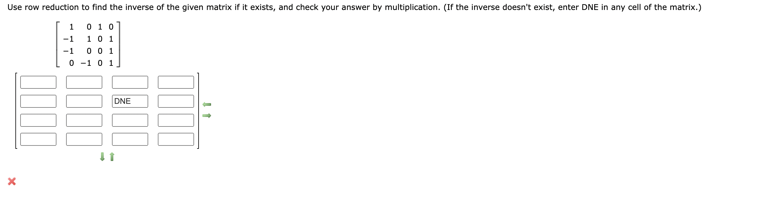 Solved Use row reduction to find the inverse of the given | Chegg.com
