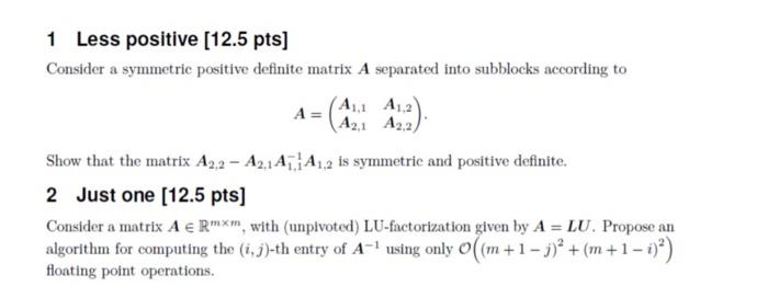 Solved Consider a symmetric positive definite matrix A | Chegg.com