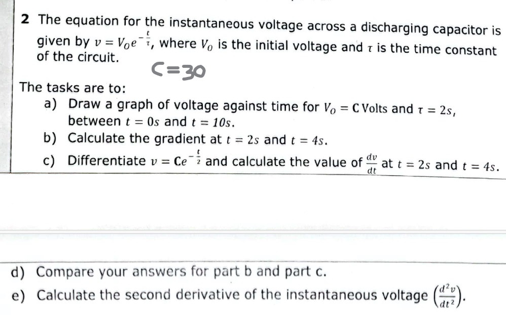 Solved 2 ﻿The equation for the instantaneous voltage across | Chegg.com