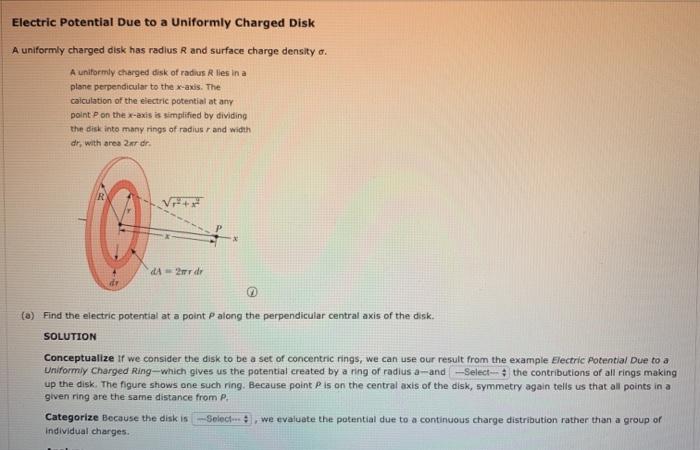 Solved Electric Potential Due to a Uniformly charged Disk A | Chegg.com