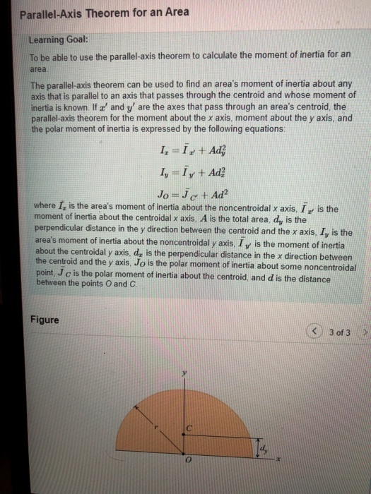 Solved Parallel-Axis Theorem for an Area Learning Goal: To | Chegg.com