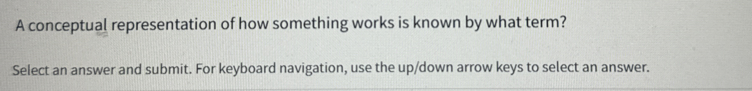 Solved A conceptual representation of how something works is | Chegg.com