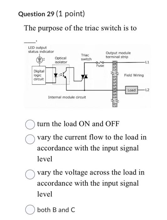 Solved The purpose of the triac switch is to turn the load | Chegg.com