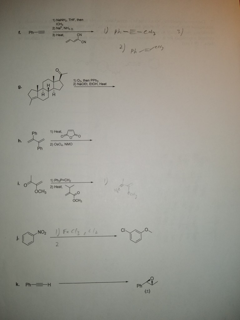 Solved 1) NaNH, THF, then ICH3 2) Na', NH3 ( 3) Heat CN f. | Chegg.com
