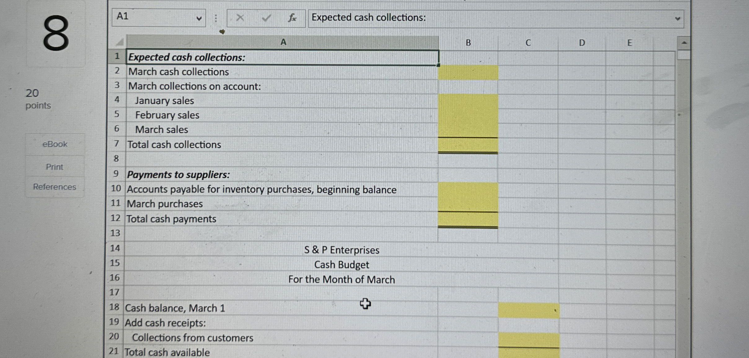 A1Expected cash | Chegg.com