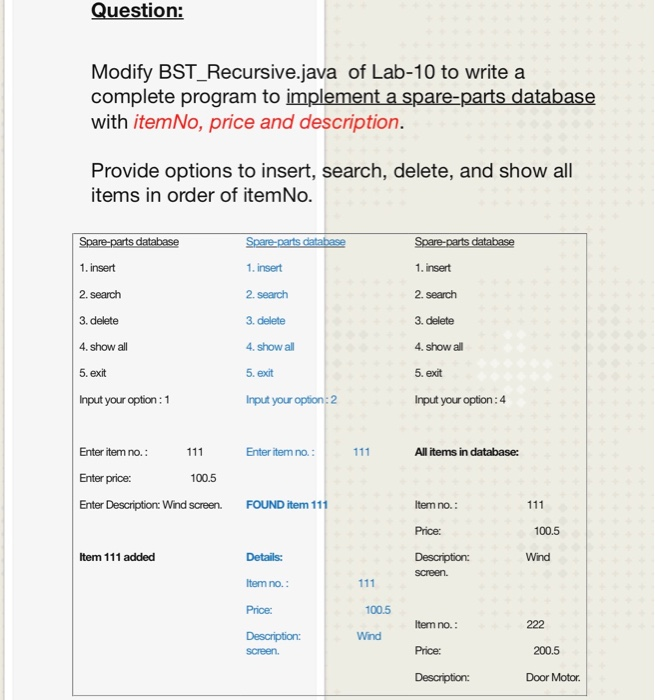 Solved LAB_10 // Recursive solution BST from | Chegg.com