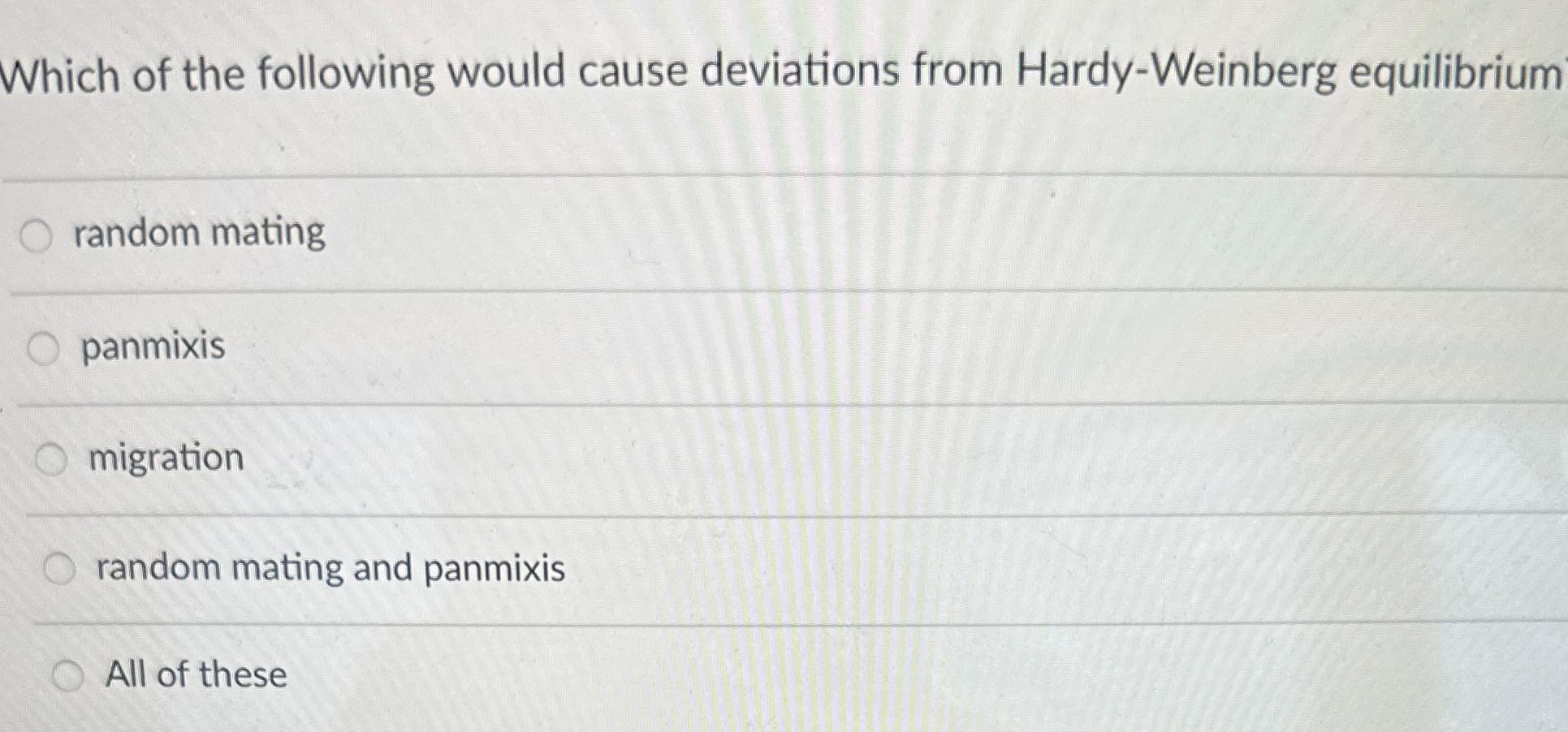 Solved Which of the following would cause deviations from | Chegg.com