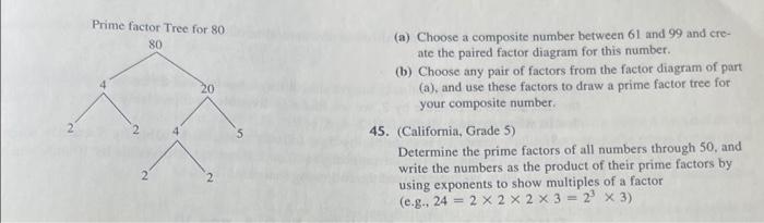 Solved 44. (Grade 5) The factors of a composite number can | Chegg.com