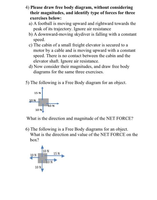 Solved 4) Please draw free body diagram, without considering | Chegg.com