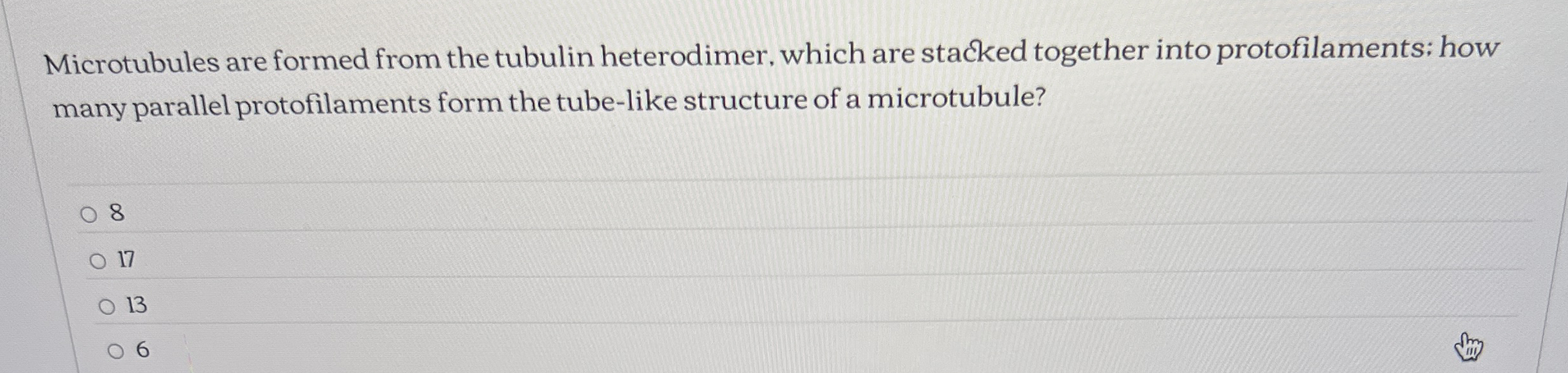 Solved Microtubules are formed from the tubulin heterodimer, | Chegg.com