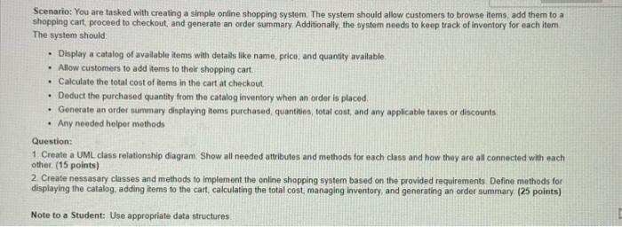Solved Scenario: You are tasked with creating a simple | Chegg.com