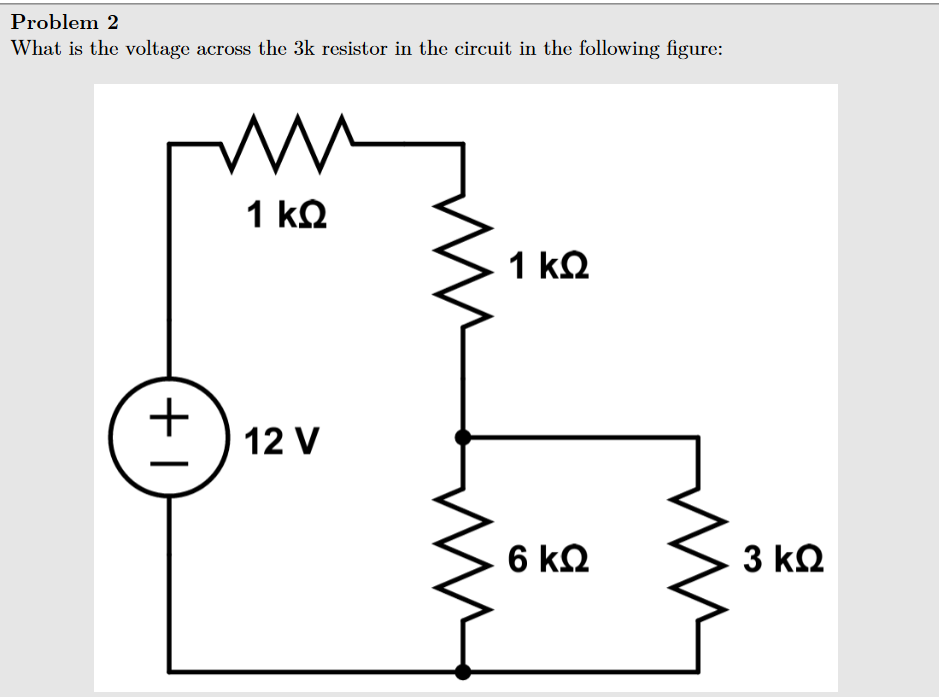 Solved What is the voltage across the 3k ﻿resistor in the | Chegg.com