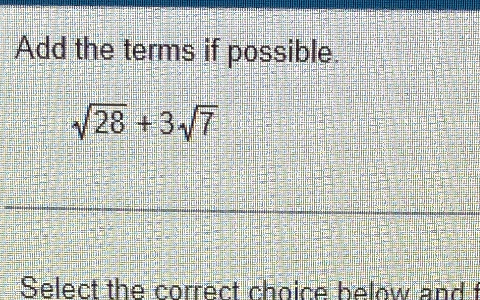 Solved Add the terms if possible.282+372 | Chegg.com