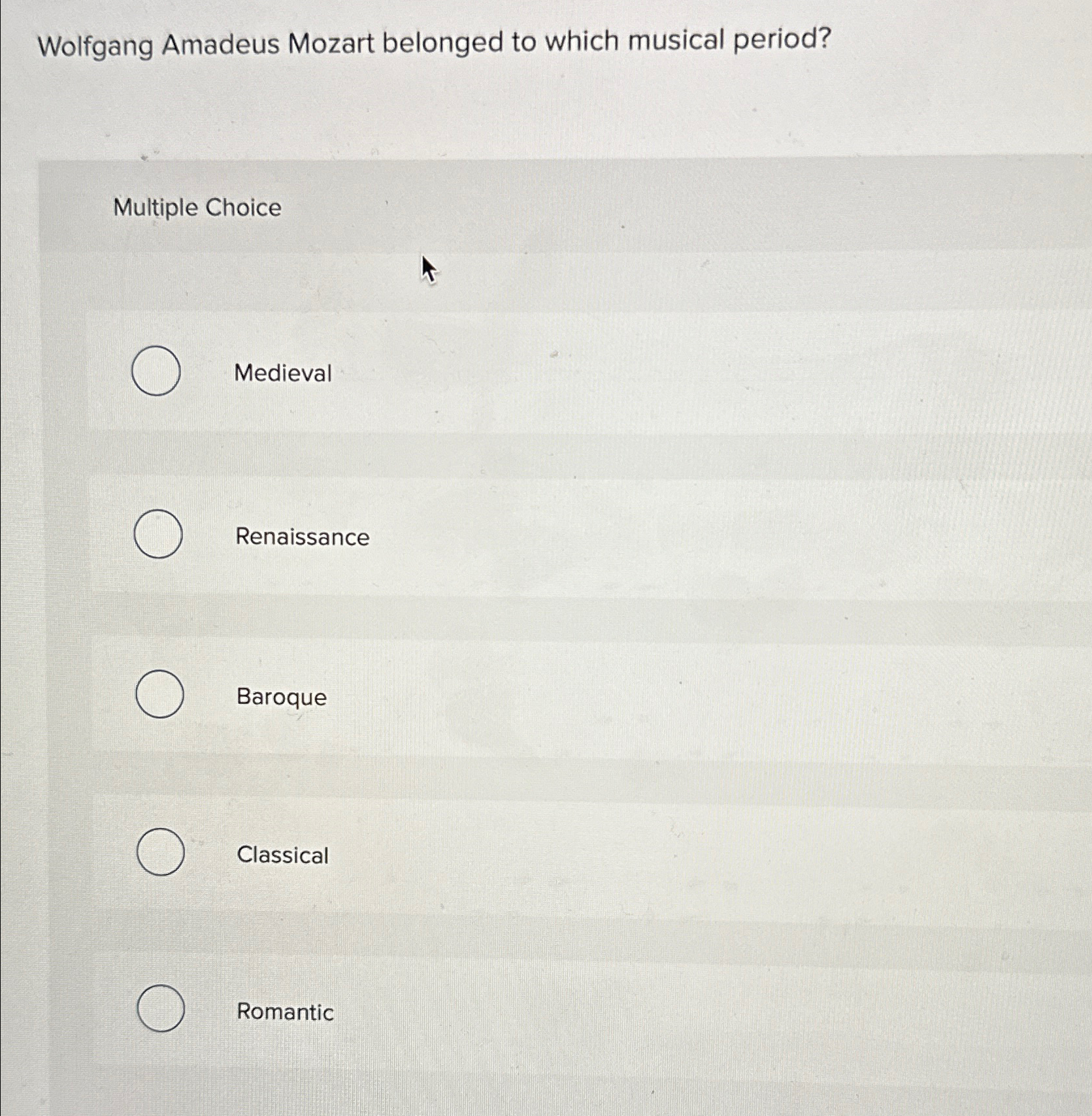 Solved Wolfgang Amadeus Mozart belonged to which musical | Chegg.com