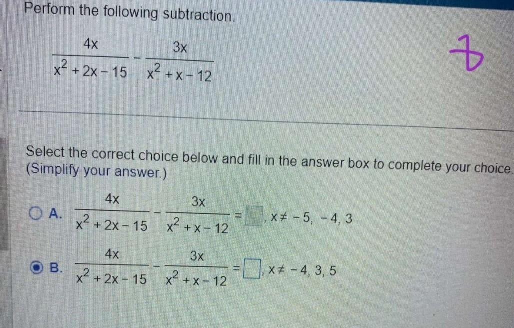 Solved Perform the following subtraction. | Chegg.com