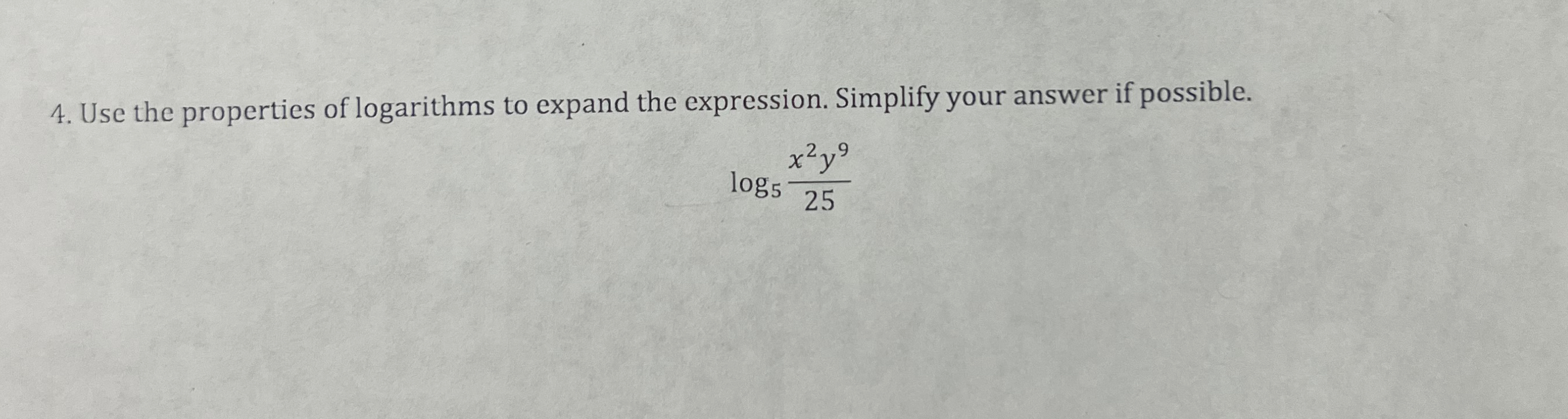 Solved Use the properties of logarithms to expand the | Chegg.com