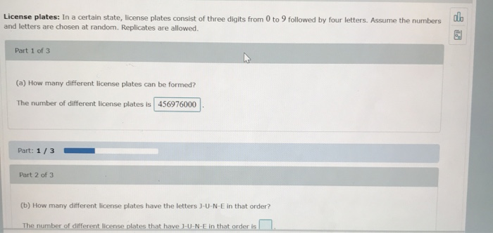 Solved License Plates In A Certain State License Plates Chegg