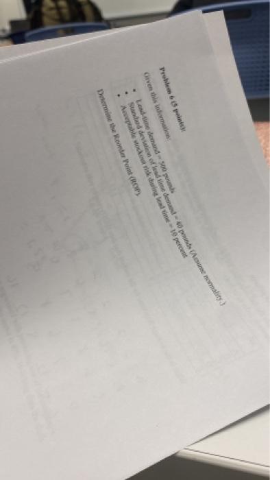 Solved Problem 6 (5 points): Given this information: | Chegg.com