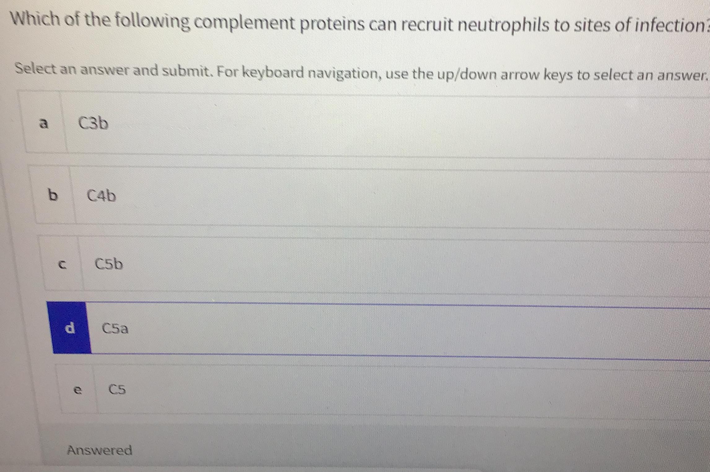 Solved Which of the following complement proteins can | Chegg.com