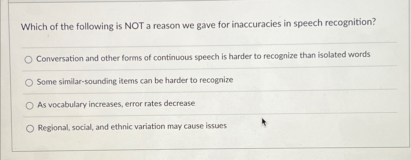 Solved Which of the following is NOT a reason we gave for | Chegg.com