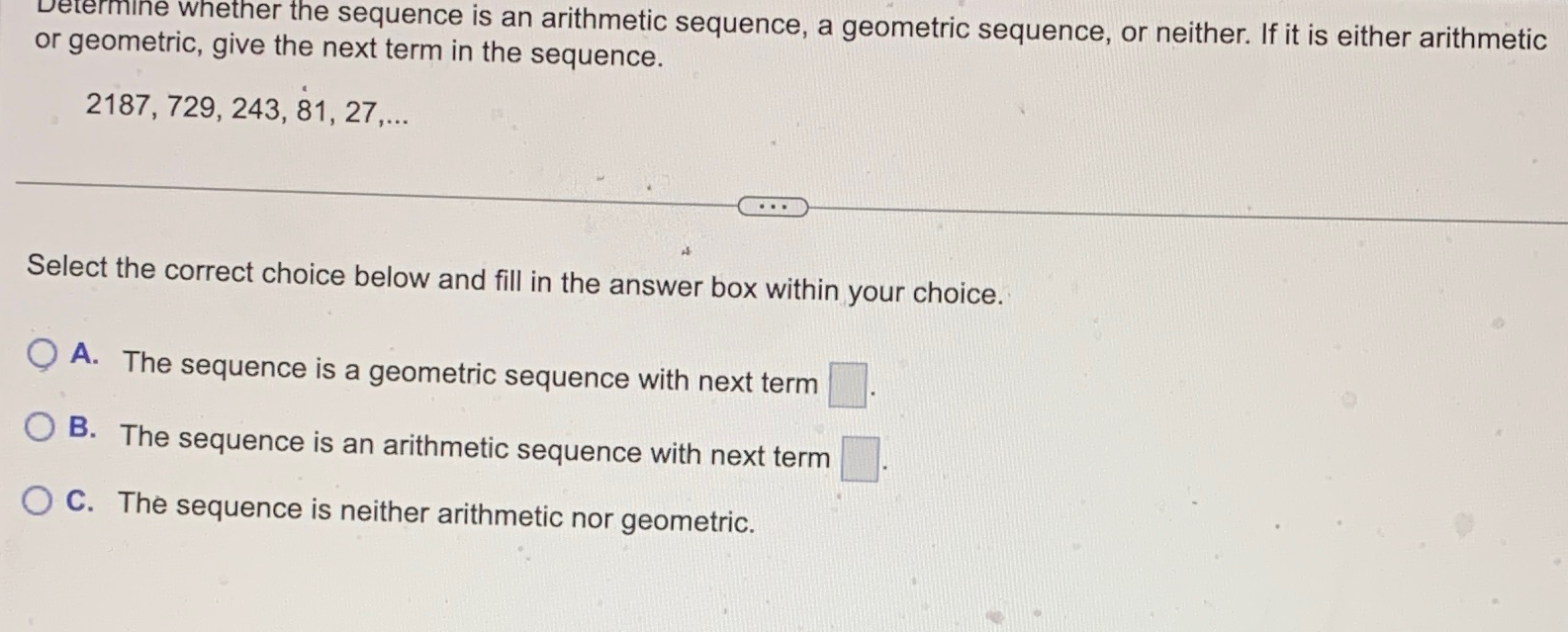 Solved Dether the sequence is an arithmetic sequence, a | Chegg.com