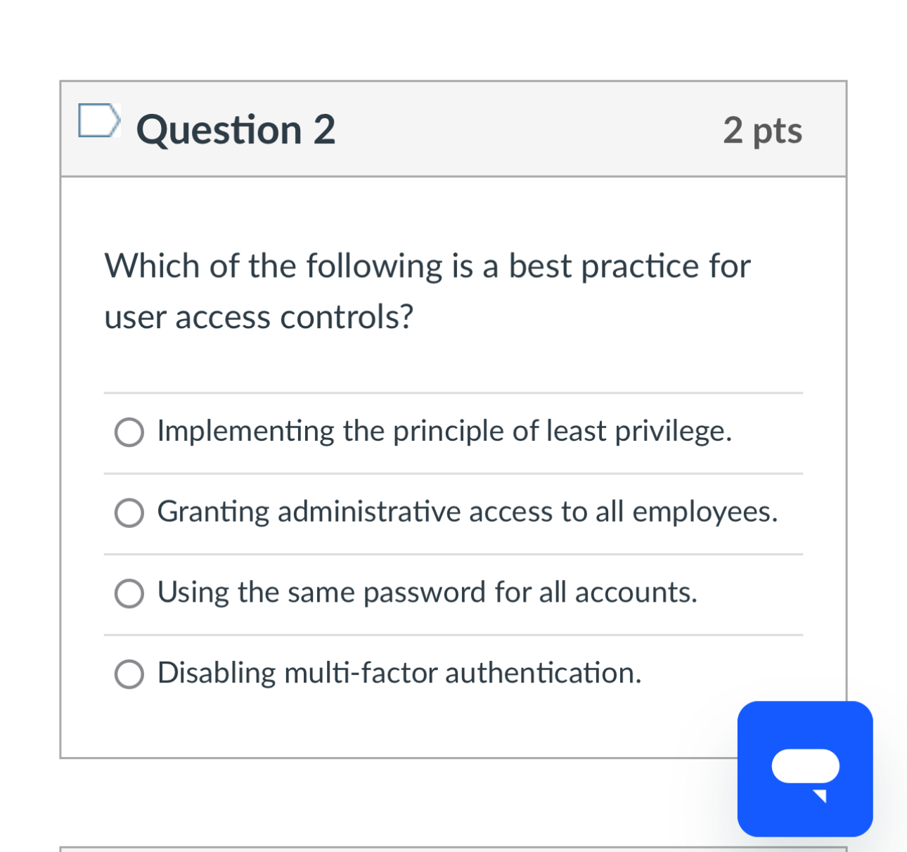 Solved Question 2Which of the following is a best practice | Chegg.com