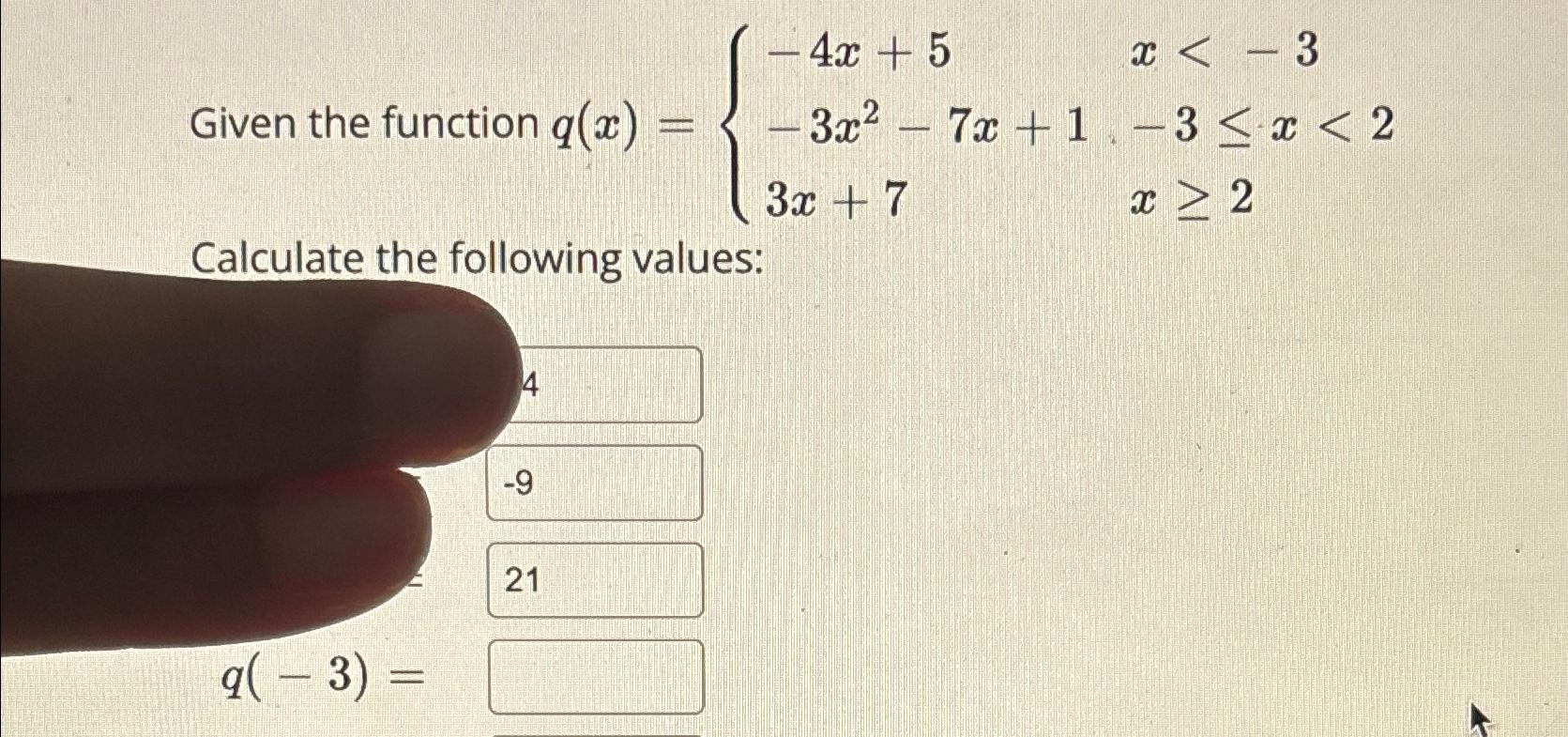 Solved Given the function | Chegg.com