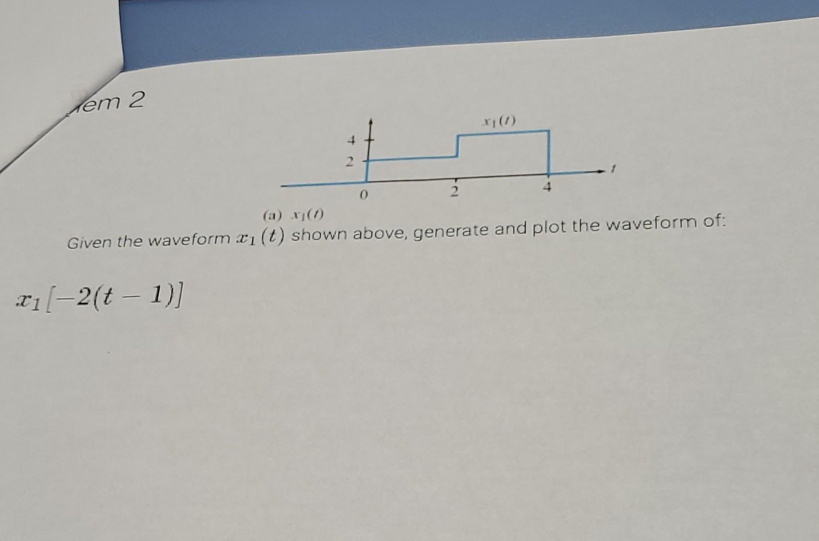 Solved (a) x1( f) Given the waveform x1(t) shown above, | Chegg.com