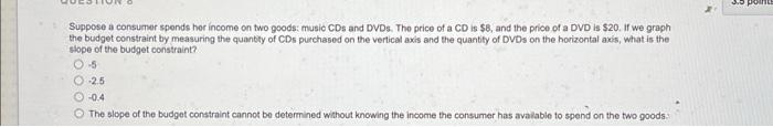 Solved Suppose a consumer spends her income on two goods: | Chegg.com