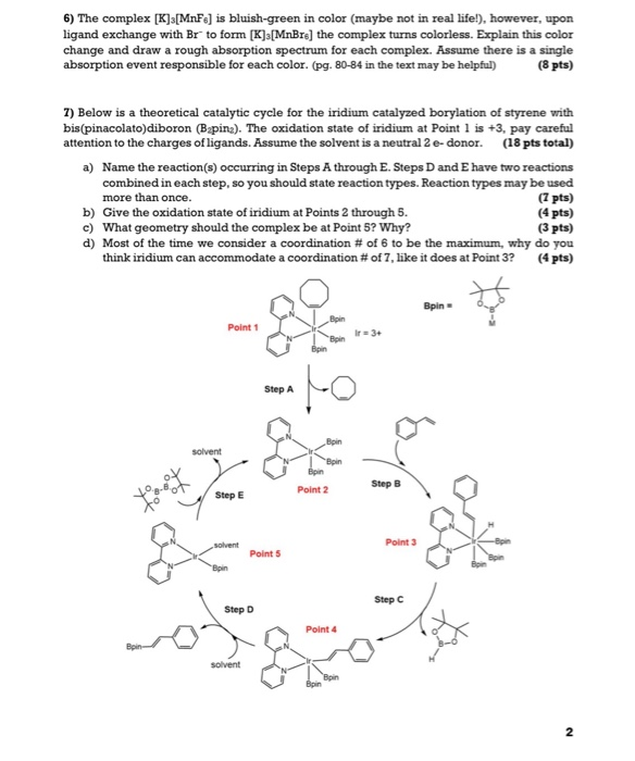 6) The complex [K]3[MnF6] is bluish-green in color | Chegg.com