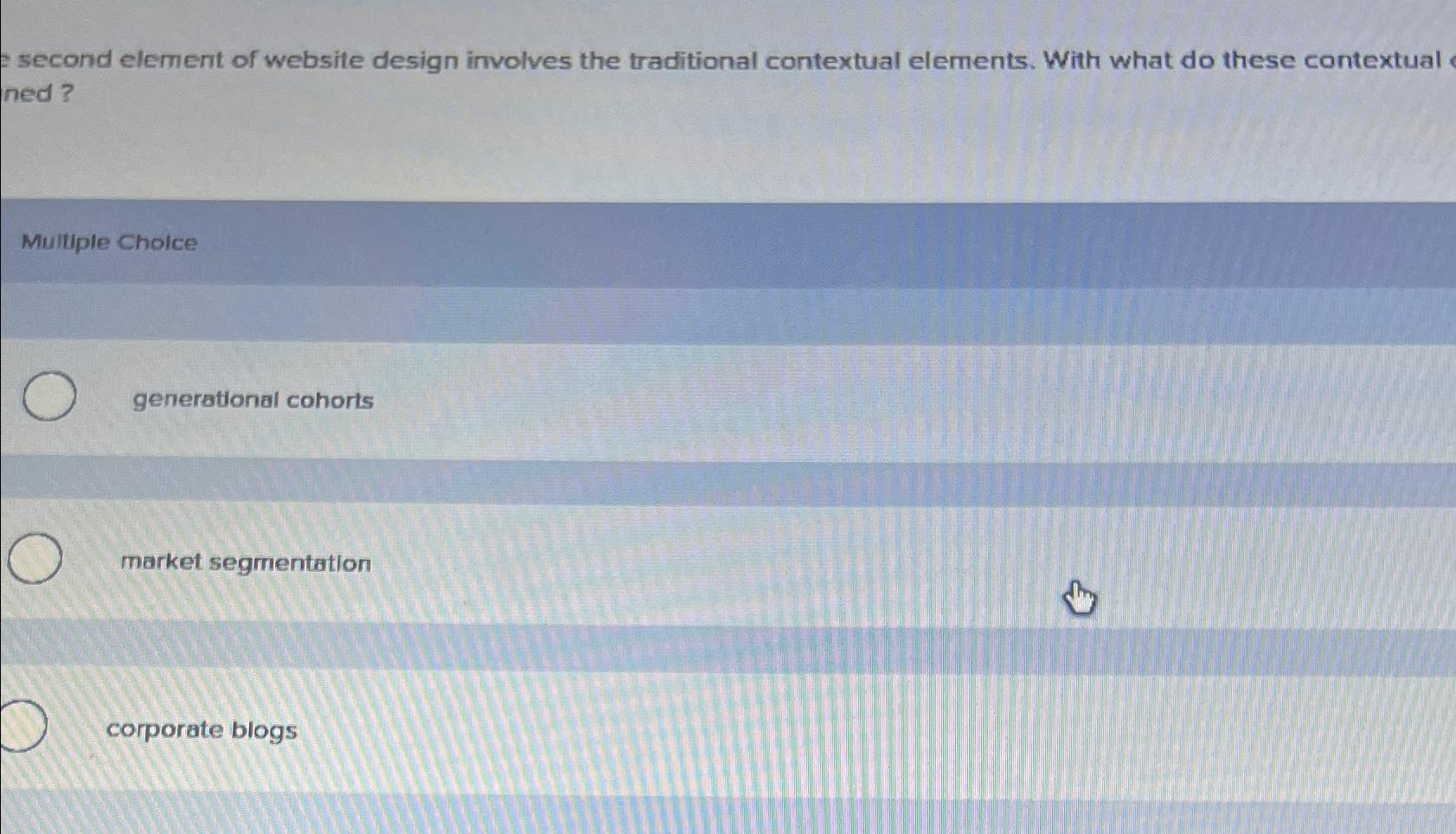 Solved = ﻿second element of website design involves the | Chegg.com