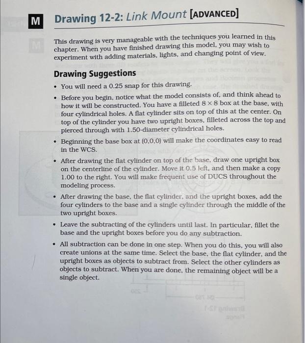 Solved Drawing 12-2 Link MountThis drawing is very | Chegg.com