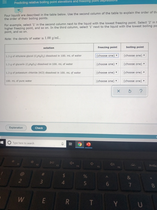 Solved Predicting relative boiling point elevations and | Chegg.com