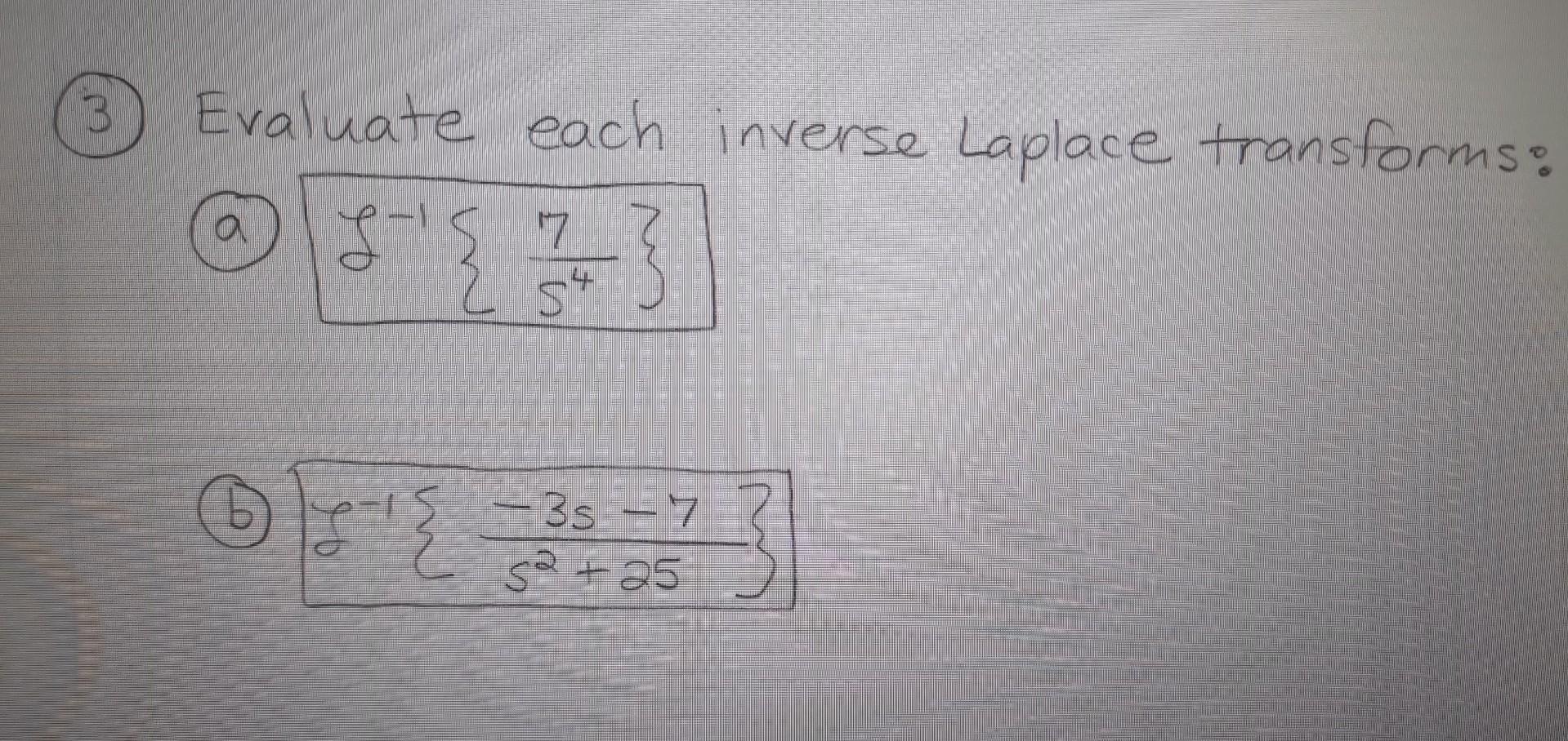 Solved (3) Evaluate each inverse Laplace transforms: (a) | Chegg.com