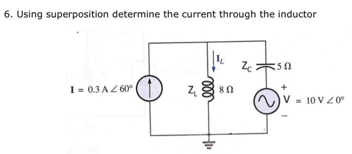 Solved 6. Using superposition determine the current through | Chegg.com