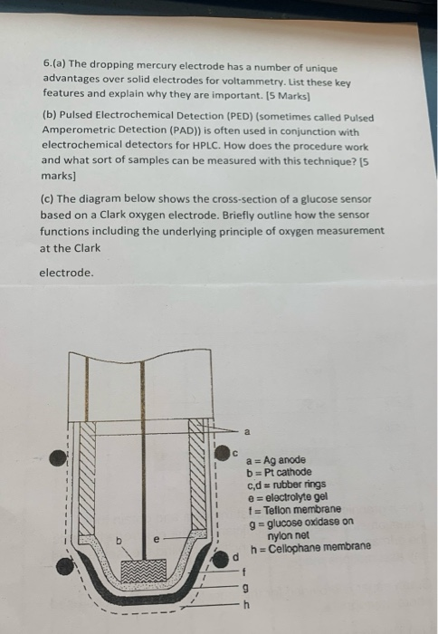 Solved 6.(a) The dropping mercury electrode has a number of | Chegg.com