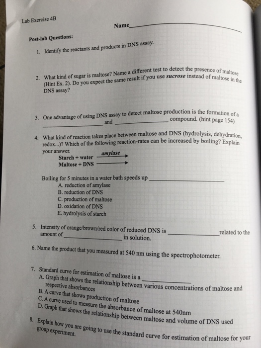 Solved Lab Exercise 4 Name VILL CAMPUS): ND IN AT THE | Chegg.com