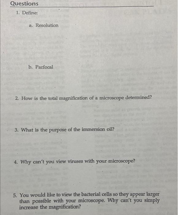 Solved 2. How is the total magnification of a microscope | Chegg.com