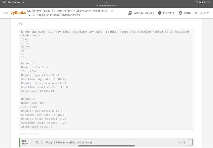 Solved Create Three Files To Submit Payroli Class Java B